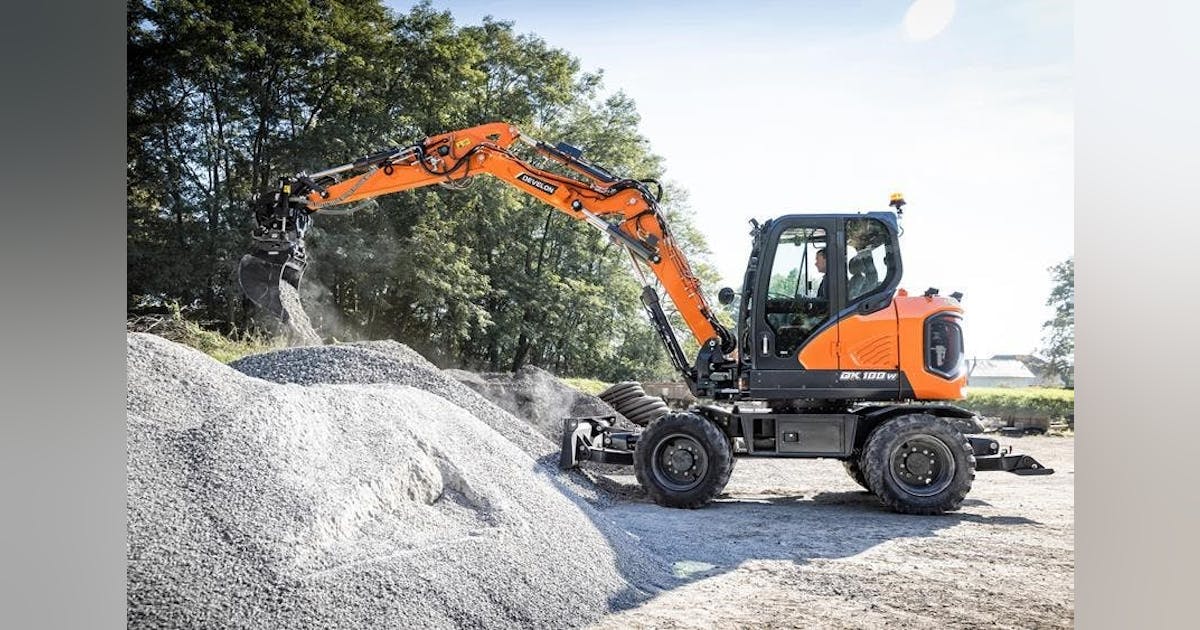 Develon’s First Mini Wheel Excavator, the DX100W-7, Gives Enhanced Digging and Lifting ...